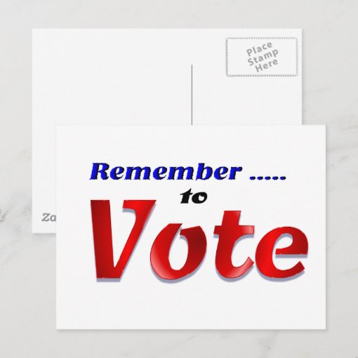 Remember to Vote Postcard | Zazzle