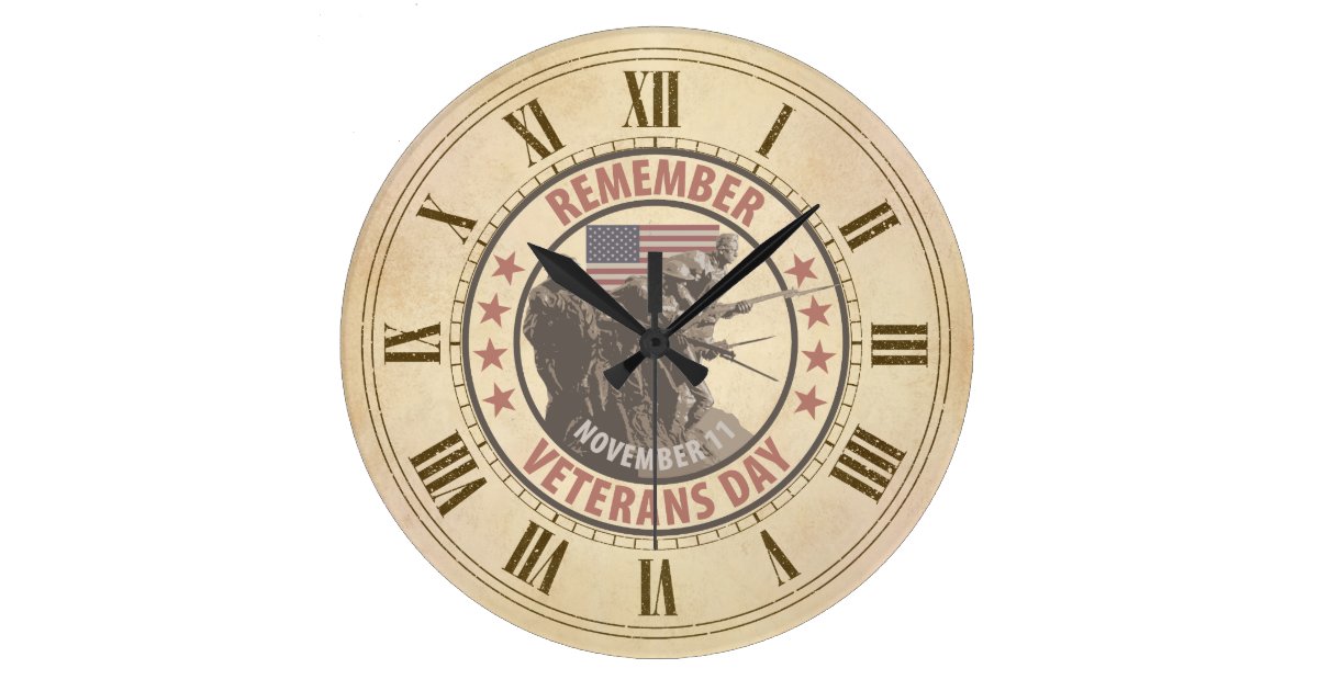 Remember Veterans Day Large Clock | Zazzle.com