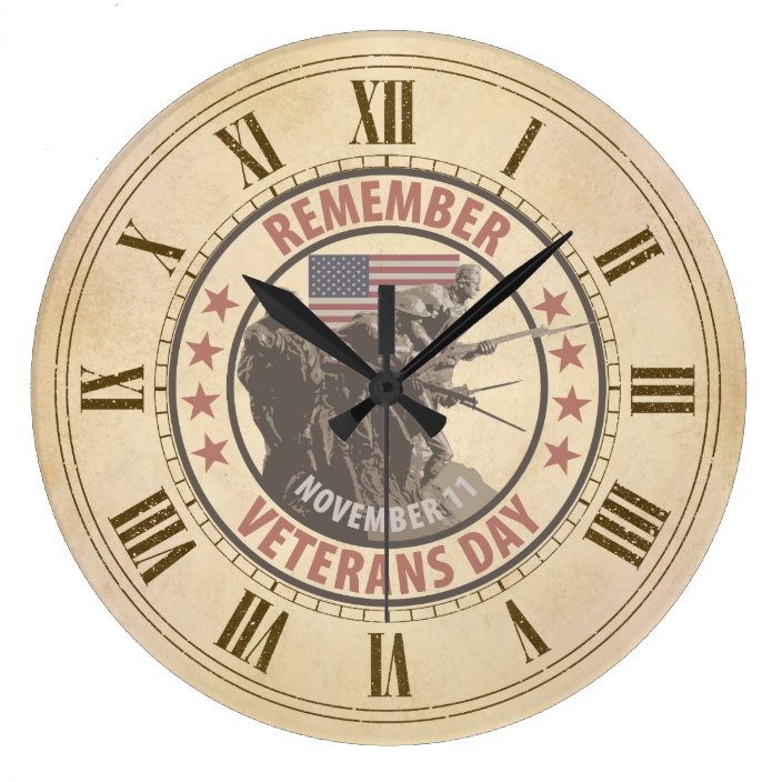 Remember Veterans Day Large Clock | Zazzle.com