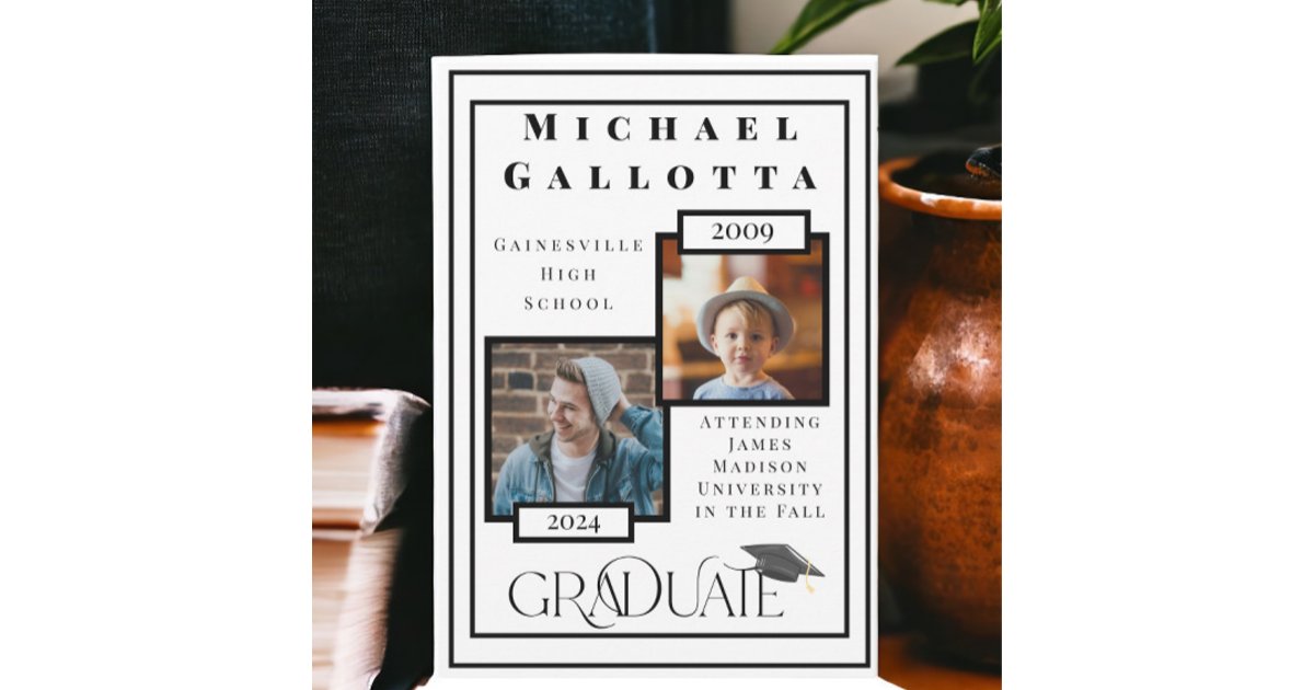 Remember When 2 Photo Graduate Facts Announcement | Zazzle