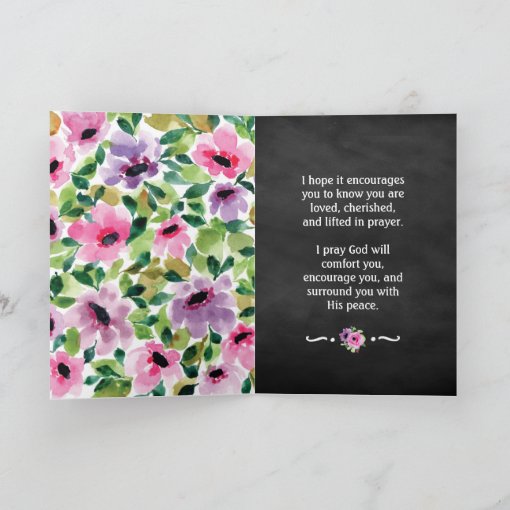 Remembering you in Prayer with Floral Wreath Card | Zazzle