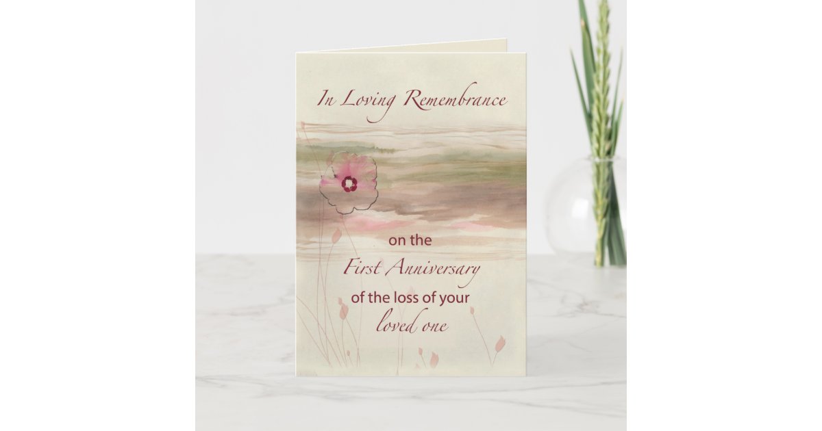 Remembrance 1st Anniversary of Loss of Loved One Card | Zazzle