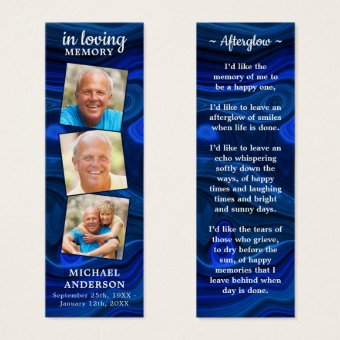 Remembrance 3 Photo Poem Funeral Prayer Bookmark | Zazzle
