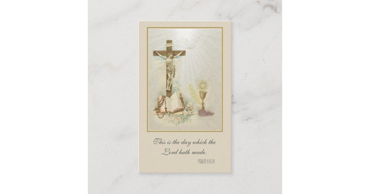 Remembrance Catholic Sacrament of Initiation Business Card | Zazzle