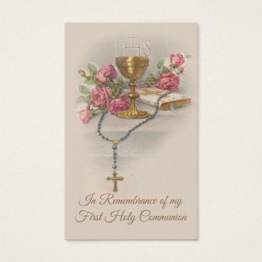 Remembrance Holy Card for First Holy Communion | Zazzle