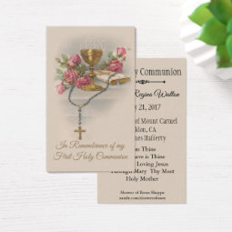 Remembrance Holy Card for First Holy Communion | Zazzle