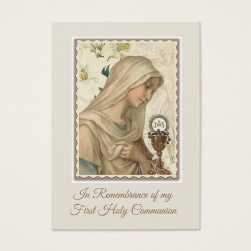 Remembrance Holy Card for First Holy Communion | Zazzle