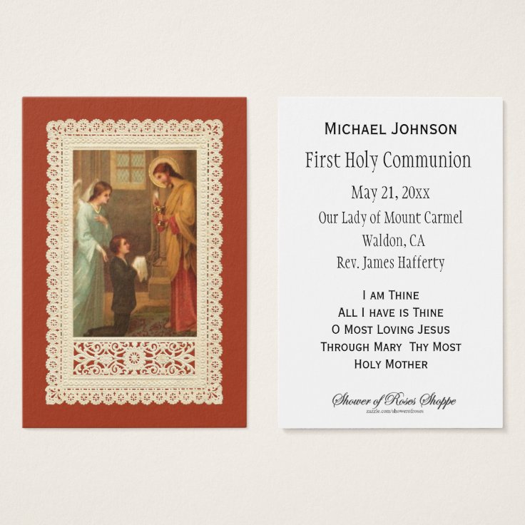 Remembrance Holy Card Jesus First Holy Communion | Zazzle