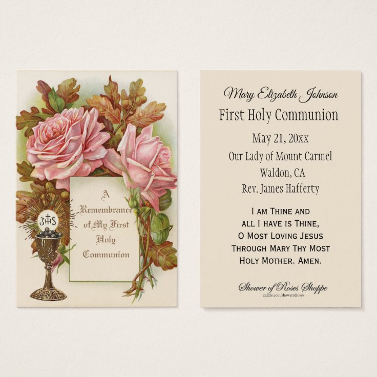 Remembrance Holy Card Jesus First Holy Communion | Zazzle