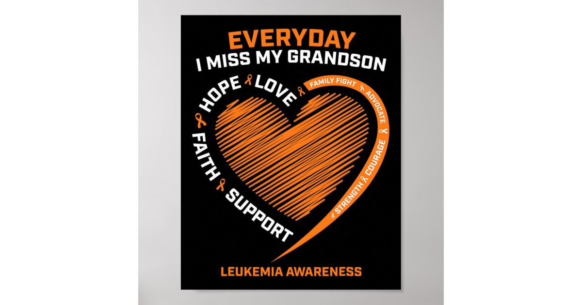 Remembrance Loving Memory Of My Grandson Leukemia Poster | Zazzle