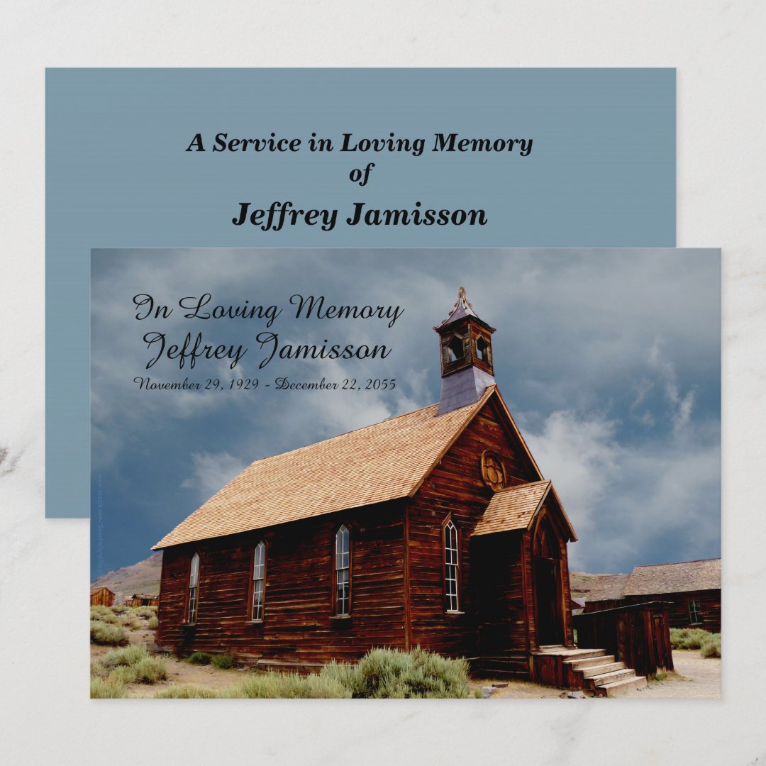 Remembrance Memorial Service Invitation Old Church | Zazzle