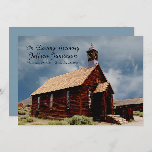 Remembrance Memorial Service Invitation Old Church | Zazzle