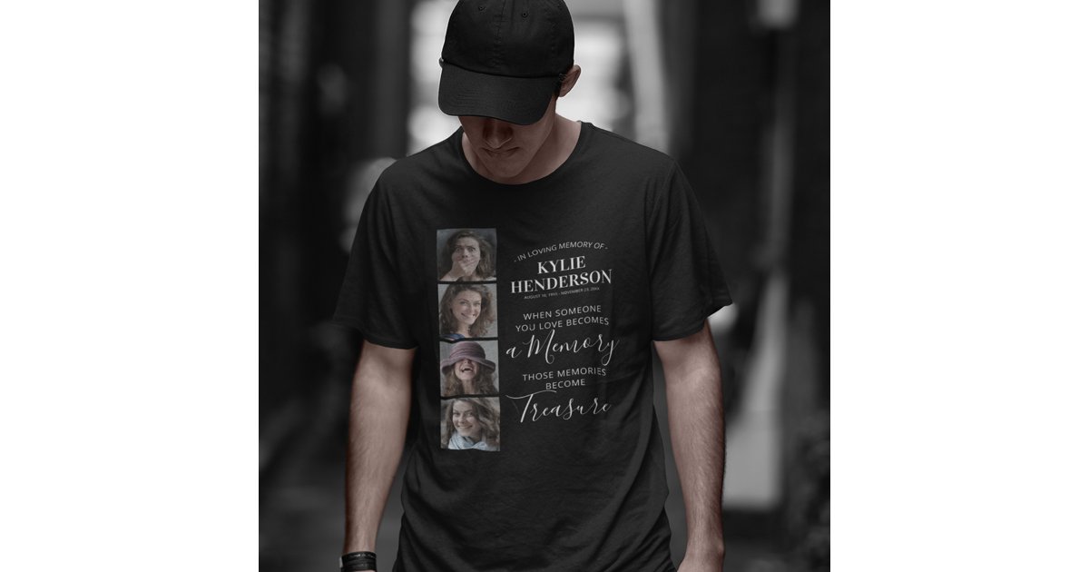 Remembrance Photo Collage Memorial T-Shirt | Zazzle