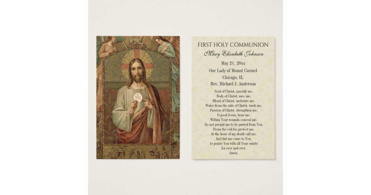 Remembrance Prayer Card for First Holy Communion | Zazzle