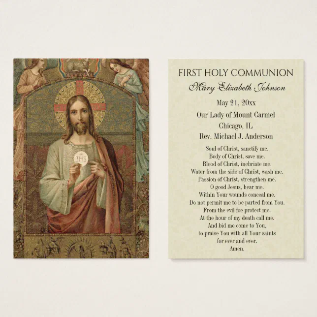 Remembrance Prayer Card for First Holy Communion | Zazzle