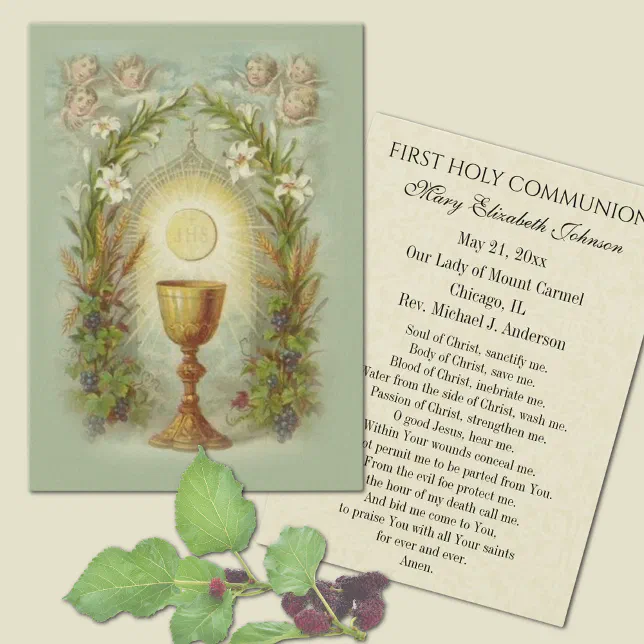 Remembrance Prayer Card for First Holy Communion | Zazzle