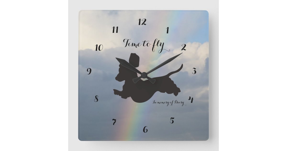 Remembrance Rainbow Dachshund Wall Clock | Zazzle