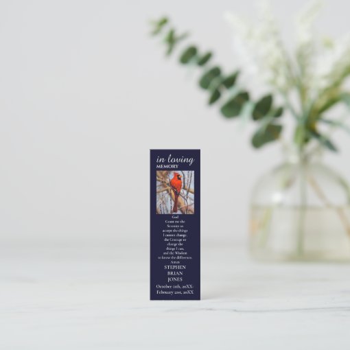 Remembrance Sympathy Cardinal Painting Prayer Calling Card | Zazzle