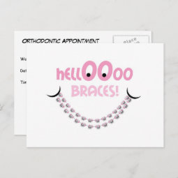 Reminder Orthodontic Appointment Braces Postcard | Zazzle