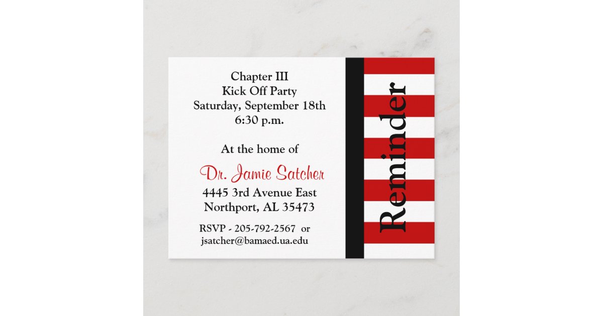 Reminder Post card2 Invitation Postcard | Zazzle.com