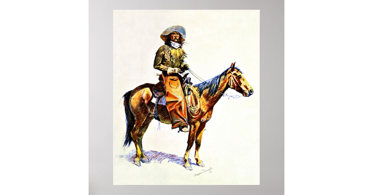 Remington - Arizona Cowboy, 1901 Poster | Zazzle