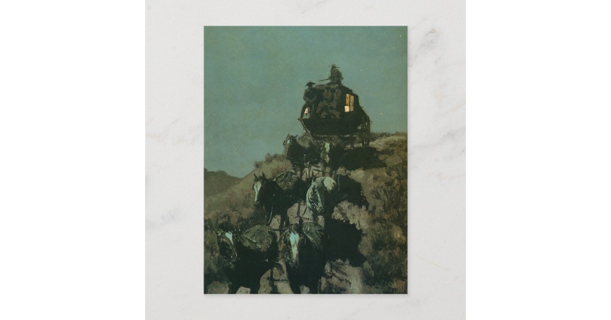 Remington's Old Stagecoach of the Plains (1901) Postcard | Zazzle