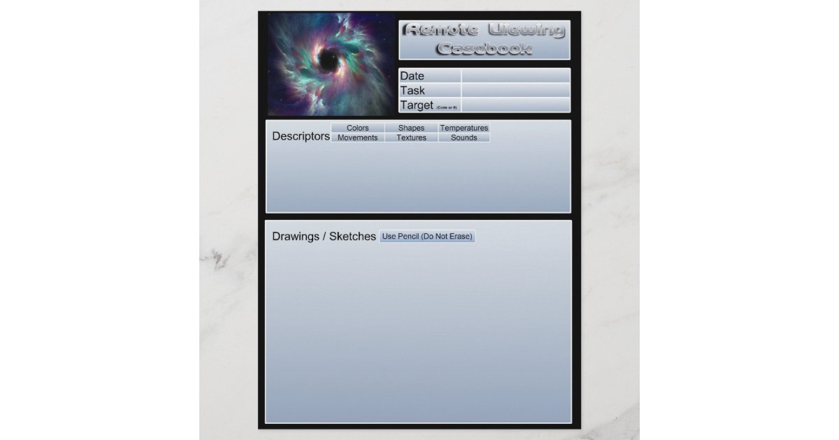 Remote Viewing Casebook Sheets Flyer | Zazzle