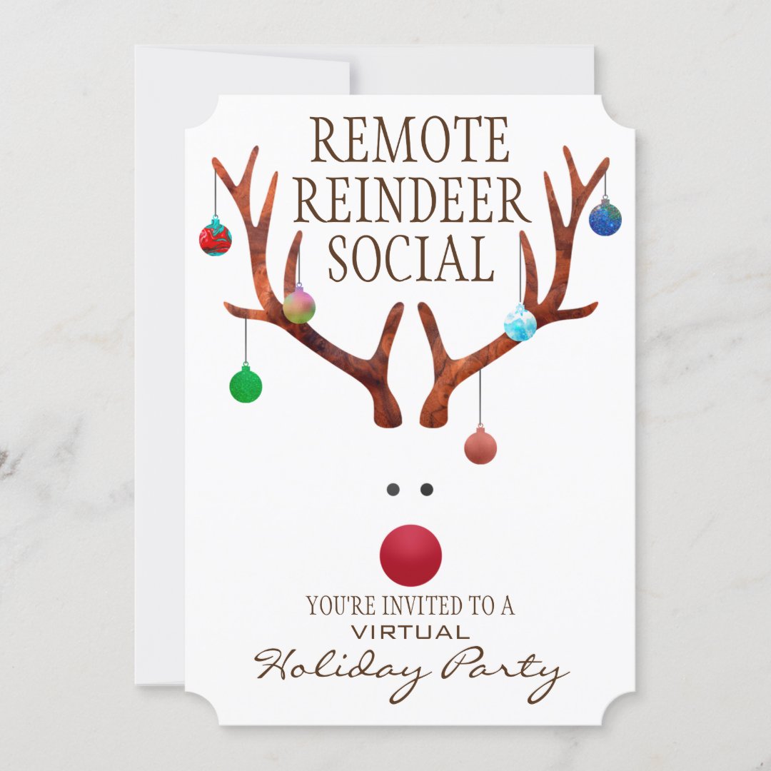 Remote/Virtual Holiday Party Invitation | Zazzle