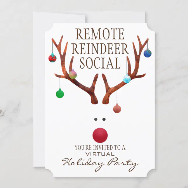 Remote/Virtual Holiday Party Invitation | Zazzle