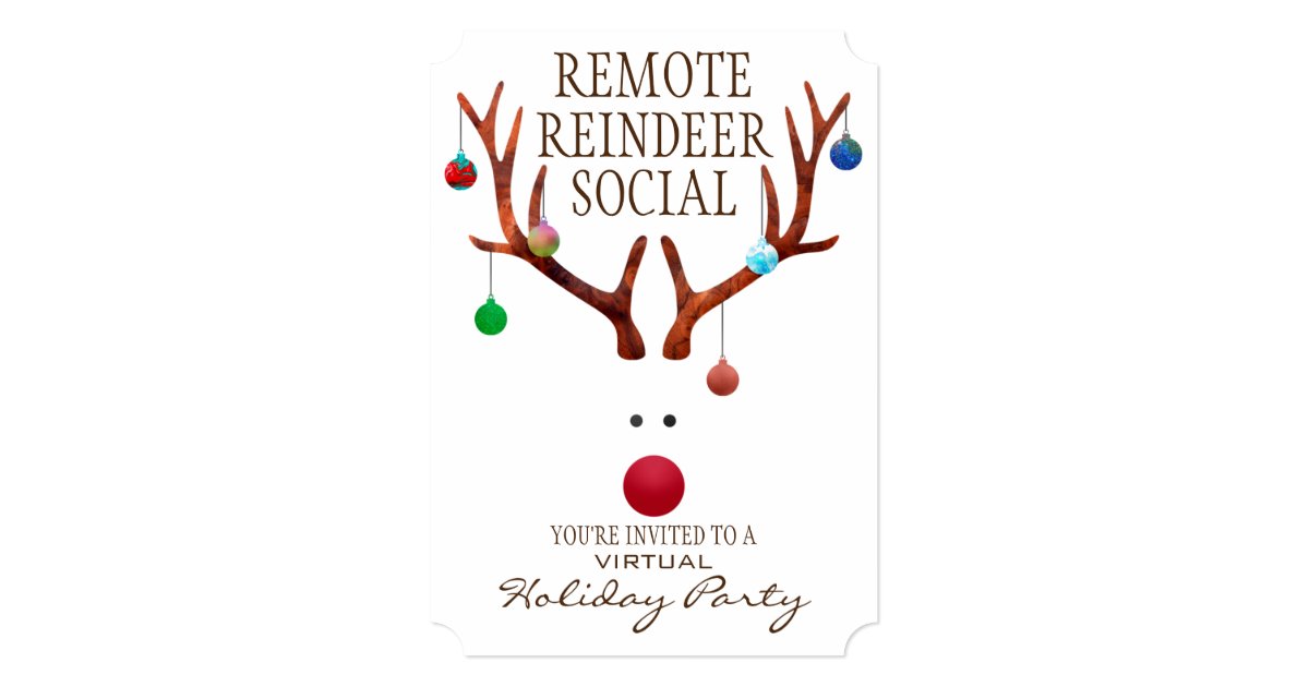 Remote/Virtual Holiday Party Invitation | Zazzle.com