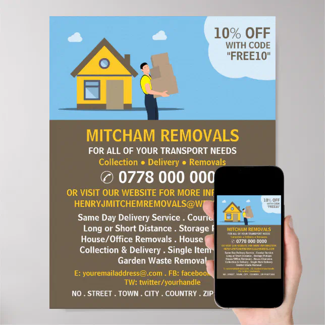 Removal Man House Design, Removal Company Advert Poster | Zazzle