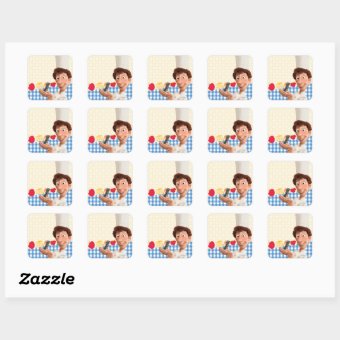 Remy and Linguine Square Sticker | Zazzle