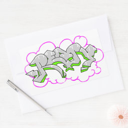 Remy Name Graffiti Rectangular Sticker | Zazzle