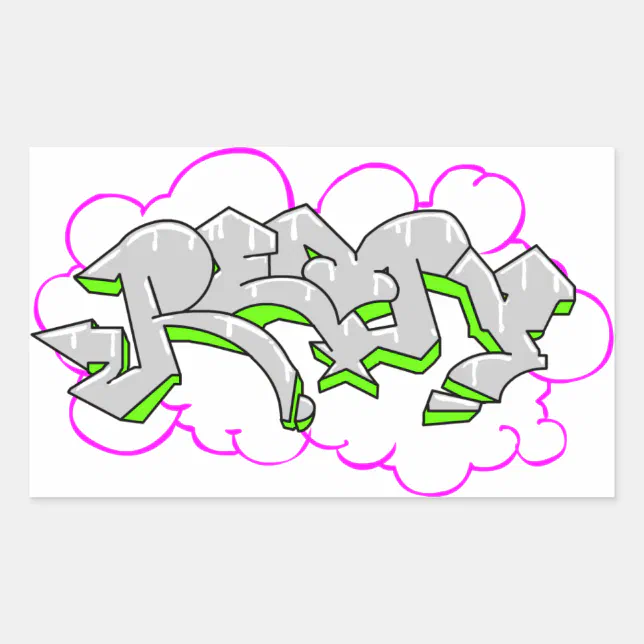Remy Name Graffiti Rectangular Sticker | Zazzle
