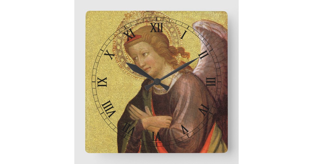 Renaissance Angel by Master of the Bambino Vispo Square Wall Clock | Zazzle