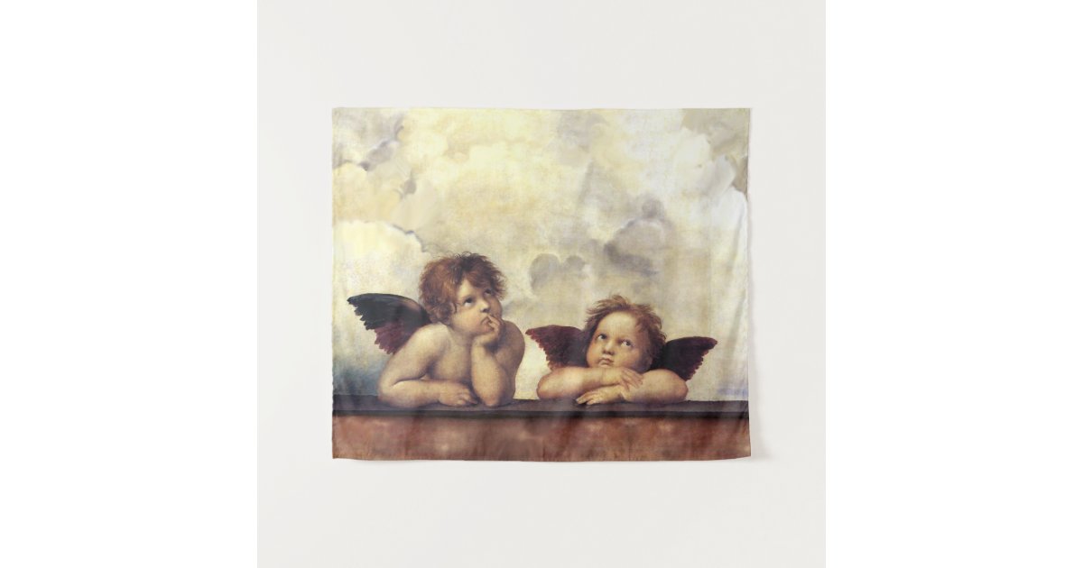 RENAISSANCE ANGELS Raffaello Sanzio,Winged Cherubs Tapestry | Zazzle