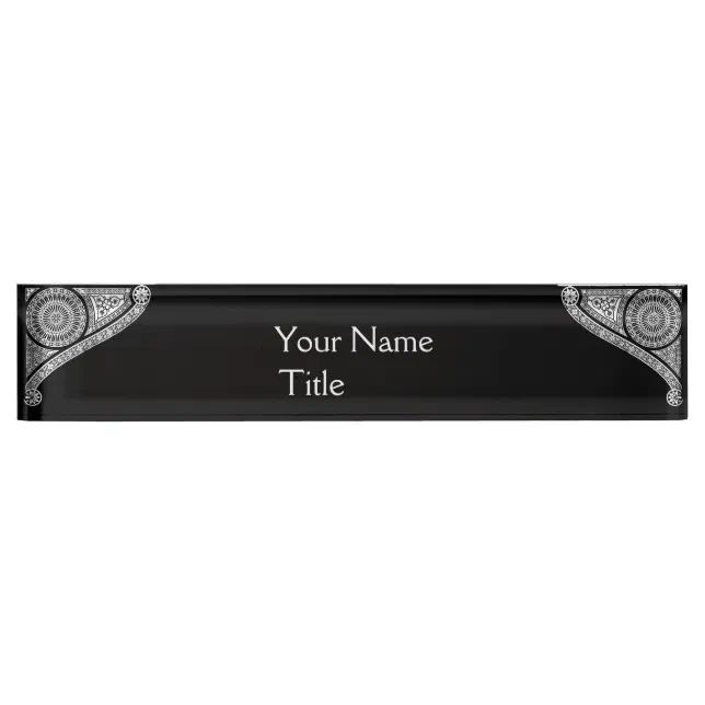 RENAISSANCE ARCHITECT,Architecture,Black White Desk Name Plate | Zazzle