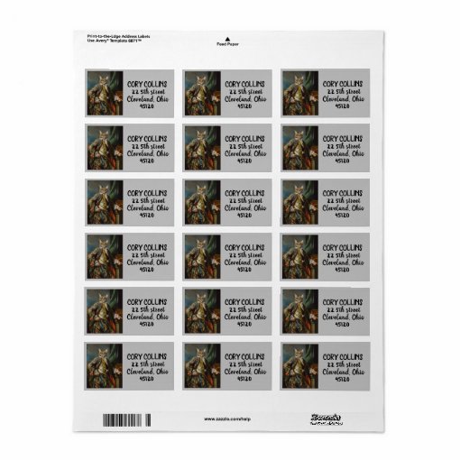 RENAISSANCE CAT VICTORIAN RETURN ADDRESS LABELS | Zazzle