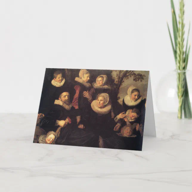 Renaissance family reunion fall portrait painting card | Zazzle