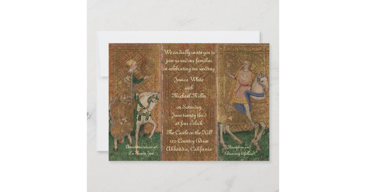 Renaissance Lady and Knight Wedding Invitation | Zazzle