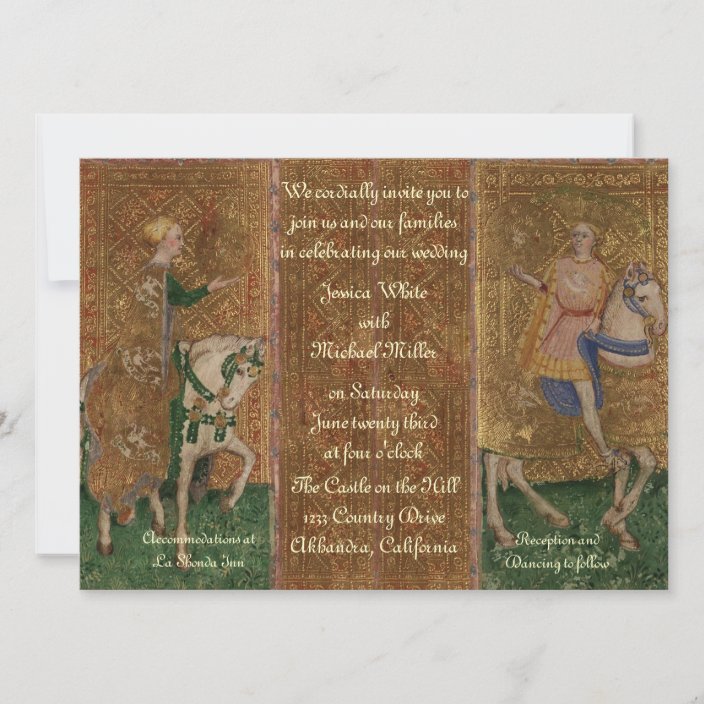Renaissance Lady and Knight Wedding Invitation | Zazzle.com