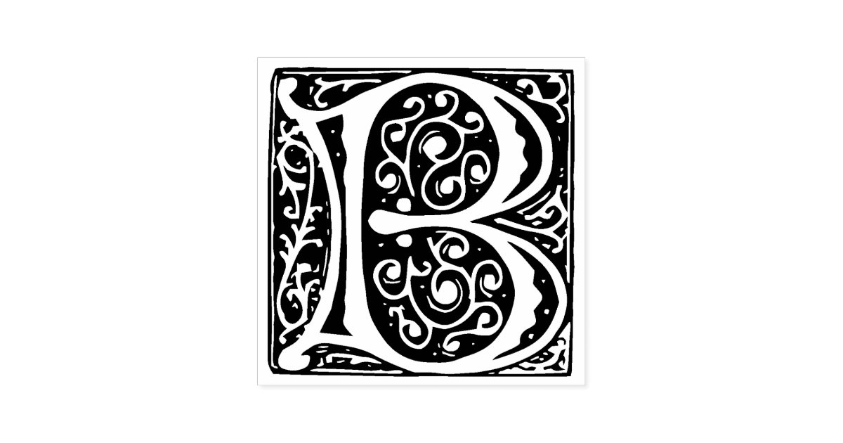 Renaissance Medieval Letter B Monogram Self-inking Stamp | Zazzle