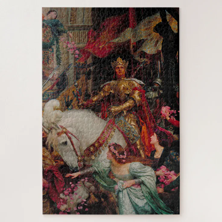 Renaissance Painting, The Two Crowns by Dicksee Jigsaw Puzzle | Zazzle