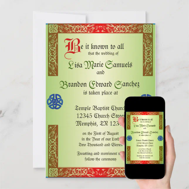Renaissance Wedding Invitaiton Invitation | Zazzle