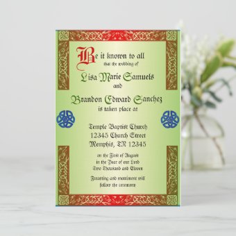 Renaissance Wedding Invitaiton Invitation | Zazzle