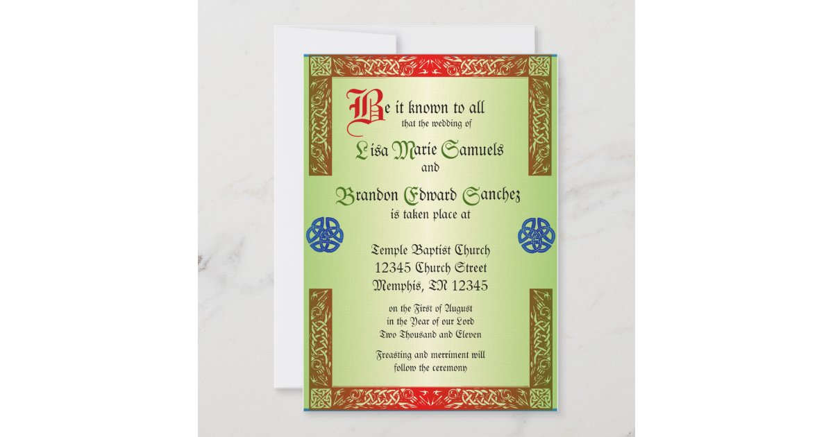 Renaissance Wedding Invitaiton Invitation | Zazzle