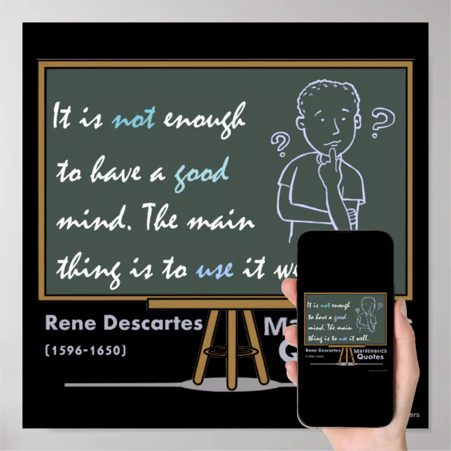 Rene Descartes Mathematics Posters Quotes | Zazzle