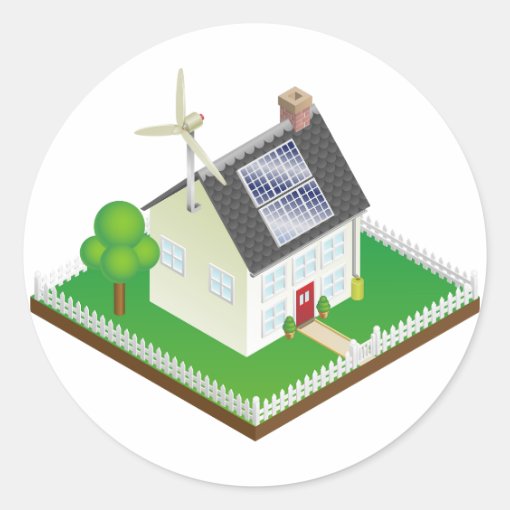 Renewable Energy House Stickers | Zazzle