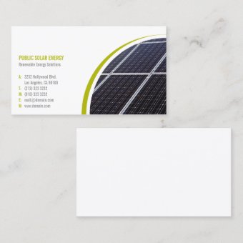 Renewable Energy Solutions Solar Business Card | Zazzle