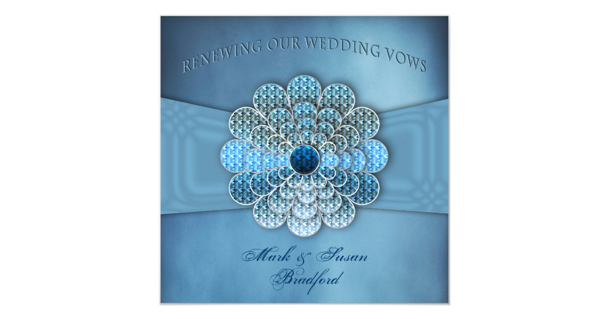 Renewing Wedding Vows - Invitation - Elegant Blue | Zazzle.com